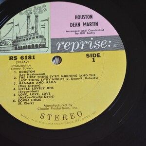 Dean Martin Houston Vinyl 33 LP Pop Music Vintage Vinyl Record - Etsy
