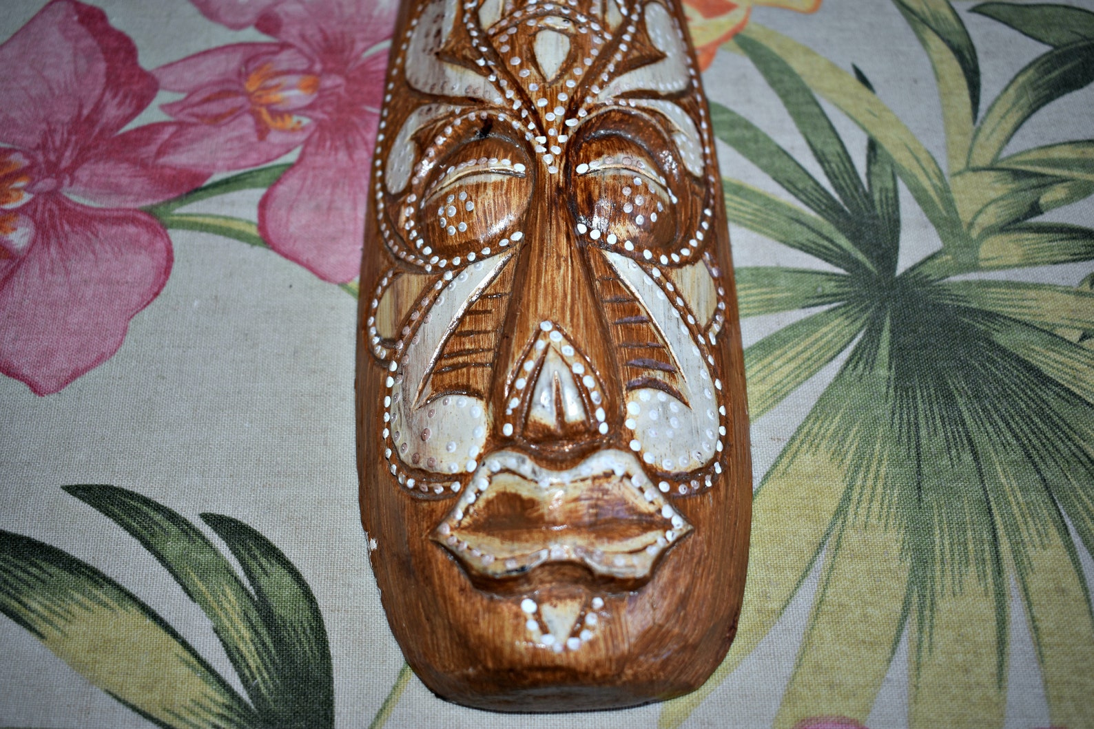 Hand Carved Head Tiki Totem Mask Mid Century Tiki Hawaiian - Etsy
