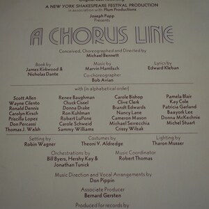 A Chorus Line Original Cast Recording Vintage Vinyl Record Album Stereo ...