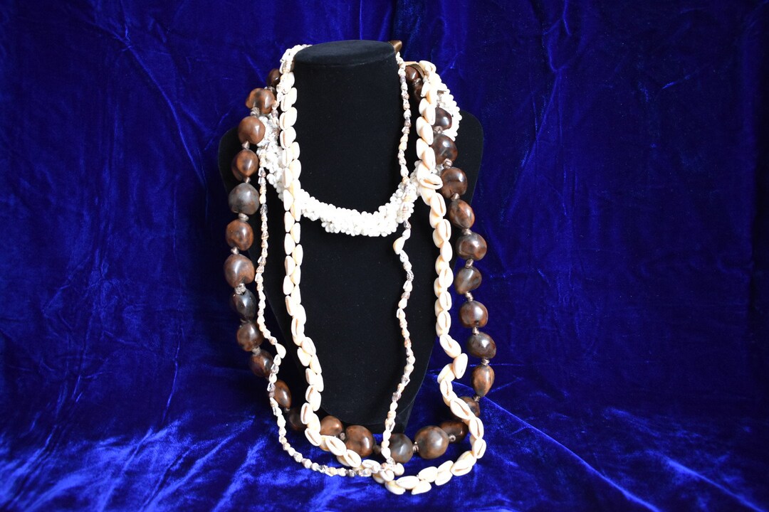 Misc Lot of Vintage Polynesian Sea Shell Necklaces, Vintage Handmade ...