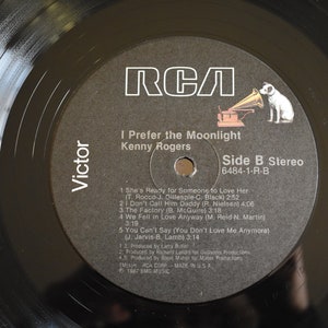 Vintage Kenny Rogers I Prefer the Moonlight 1987. Vintage Vinyl Record ...