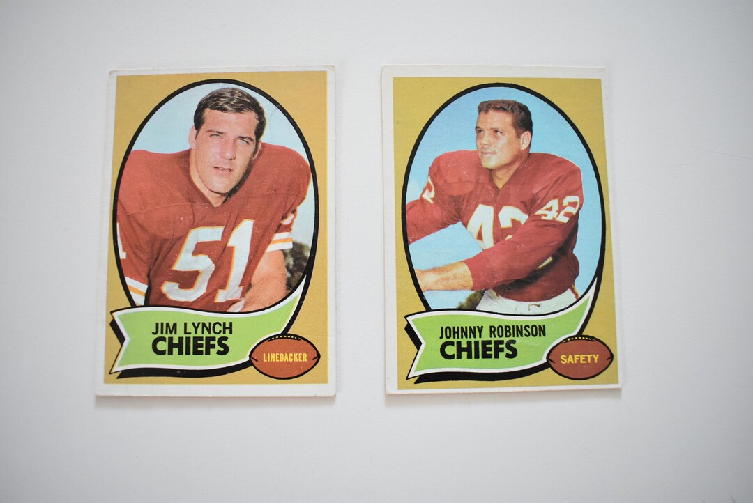 Lot of 2 Vintage 1970 Jim Lynch & Johnny Robinson Topps Football ...