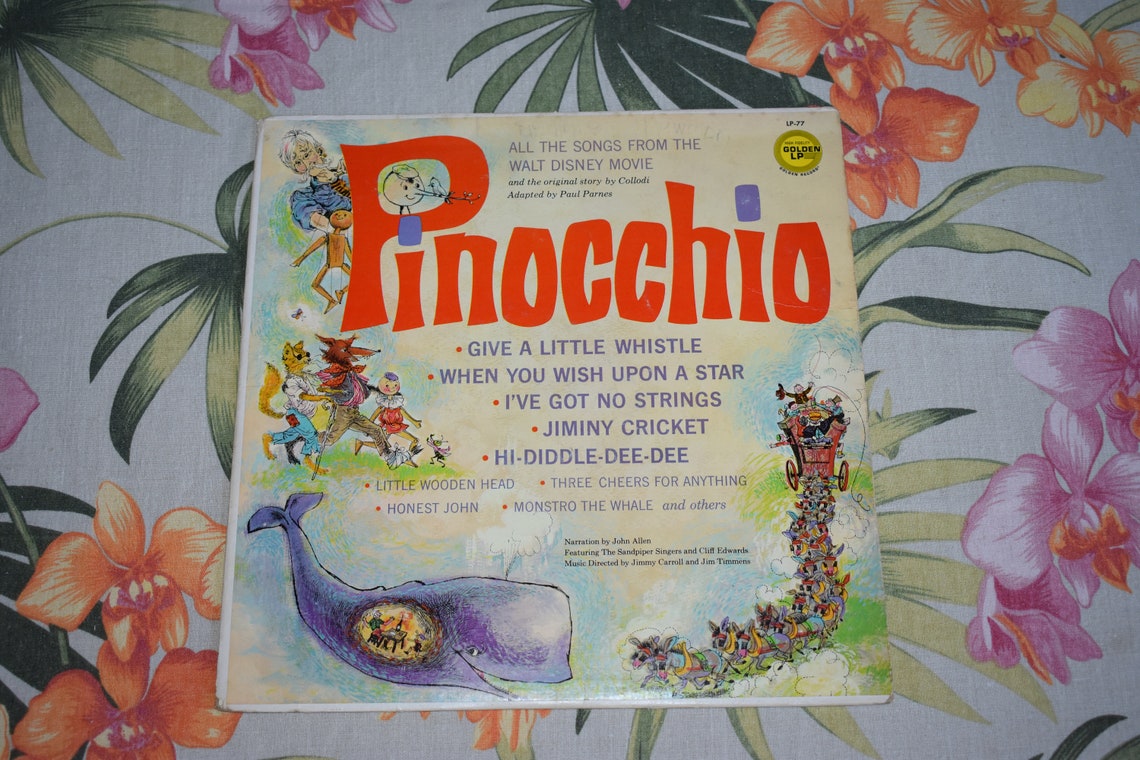Walt Disney's Pinocchio Songs From Movie Vinyl Record | Etsy