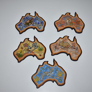 Set of 5 Australia Souvenir Drink Coasters in the Shape of Australia ...