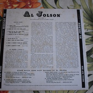 Vintage Al Jolson – Al Jolson - Volume Three DLP 5030, RARE Vintage 10 ...