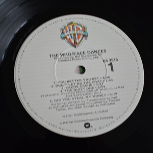 Vintage the Who – Face Dances 1981 Vintage Album Record, the Who Music ...