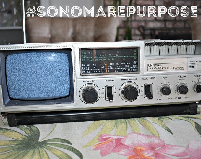 Vintage 1980's Portable Unisonic 3 in 1 TV, Radio, Cassette Recorder ...