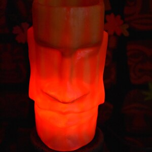 Moai Yellow Orange Repurposed Plastic Tiki Mug Turned Into a LED Bar ...