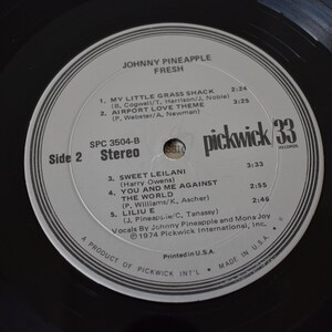 Vintage Original Hawaiian Vinyl Record Album, Fresh Johnny Pineapple ...