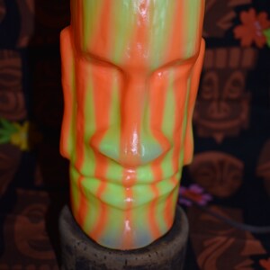 Moai Yellow Orange Repurposed Plastic Tiki Mug Turned Into a LED Bar ...