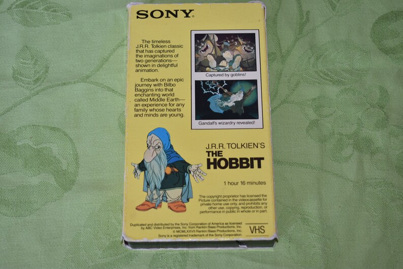 The Hobbit Vintage 1977 VHS Original J.R.R. Tolkien Sony ABC - Etsy