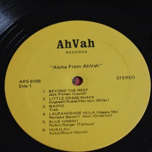Signed/autographed Ahvah - Aloha From Ahvah - Ahvah Records ARS 6166 LP RARE Vintage Record ...