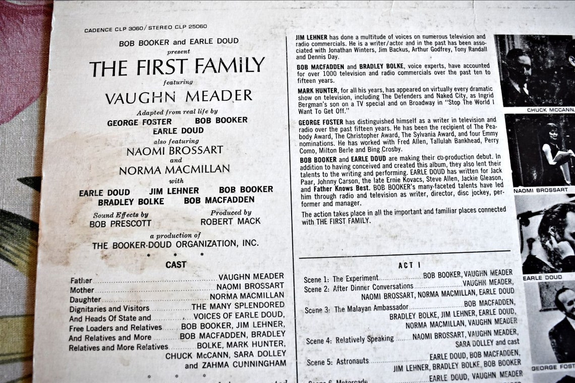 The First Family W Vaughn Meader Vintage Vinyl Comedy Record 1962, Bob ...