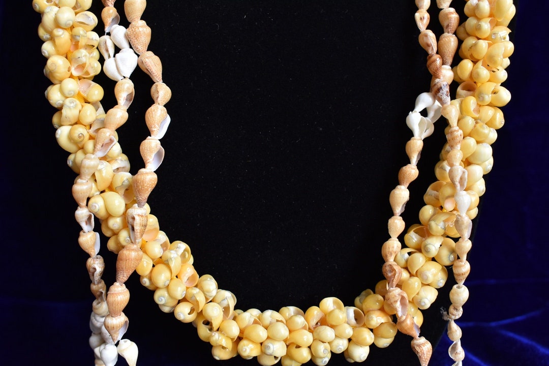Misc Lot of Vintage Polynesian Sea Shell Necklaces, Vintage Handmade ...