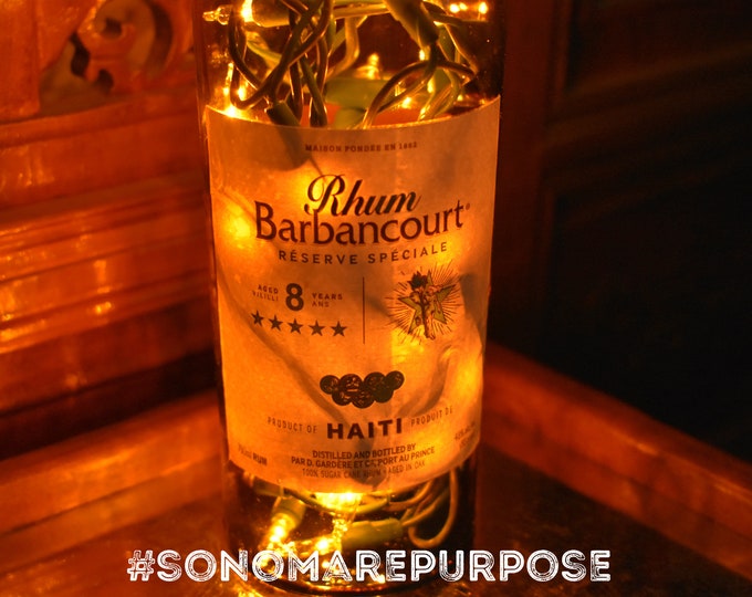 Barbancourt Rhum Liquor Bottle Light (white Lights), Tiki Bar Light ...