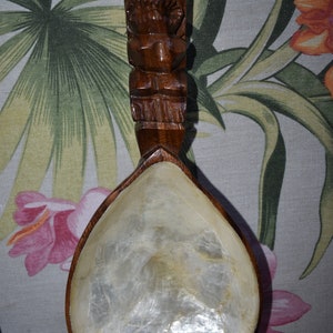 Vintage Monkey Pod Capiz Shell Tik God Wood Bowl Serving Dish, Made in ...