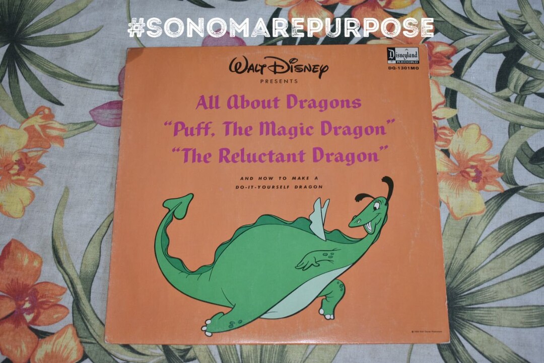 Walt Disney Presents All About Dragons Vinyl Record DQ-1301 Vintage ...