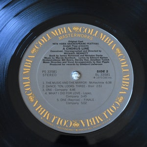 A Chorus Line Original Cast Recording Vintage Vinyl Record Album Stereo ...