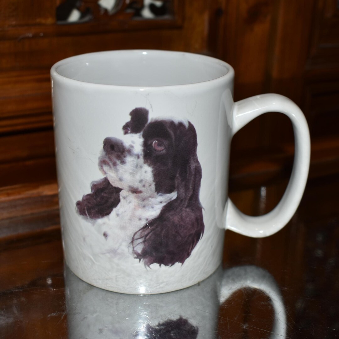 Vintage Cocker Spaniel Dog / Puppy Ceramic Coffee Tea Mug, Dog Coffee ...