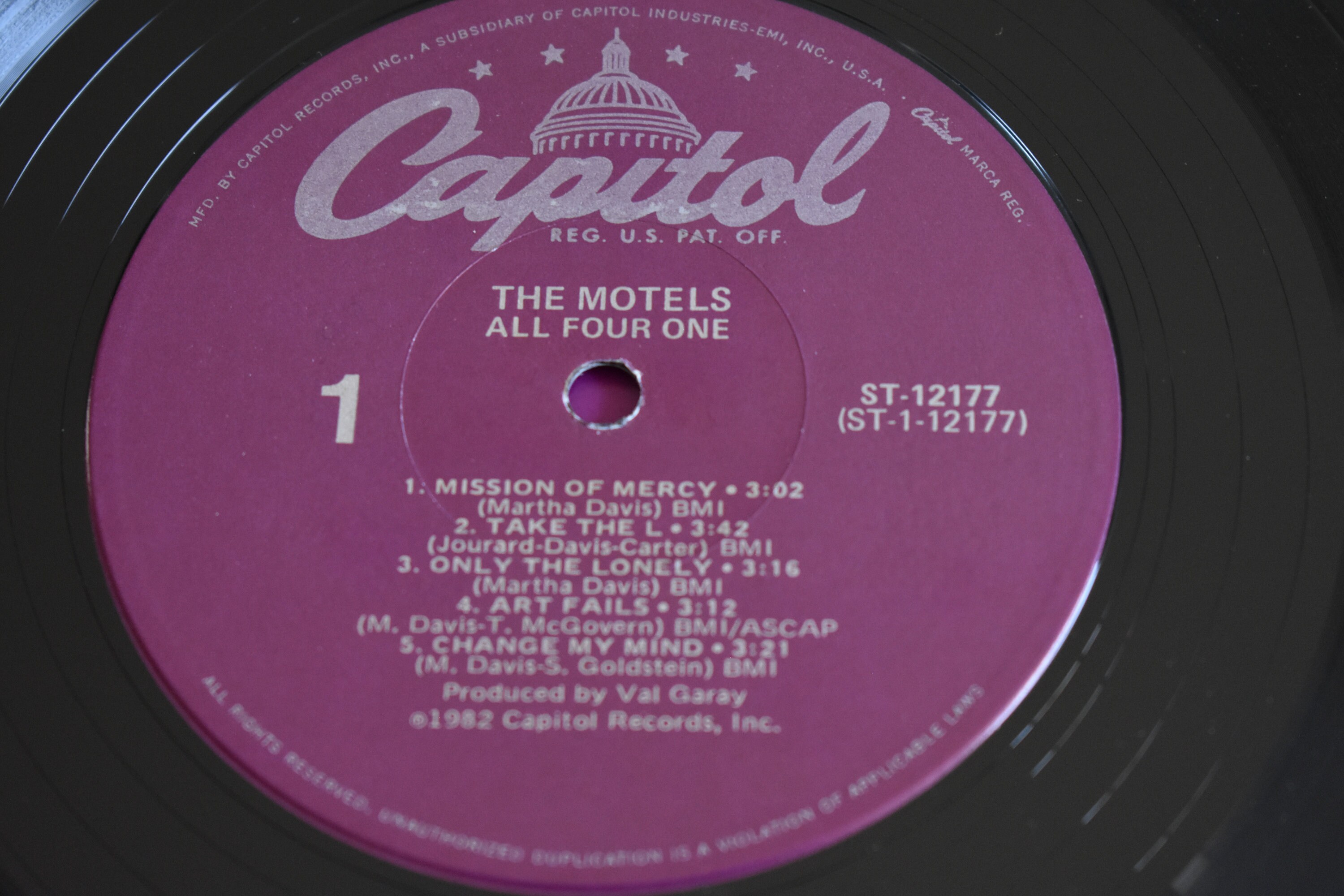 Vintage The Motels All Four One Vintage Vinyl Record Near Mint Album ...