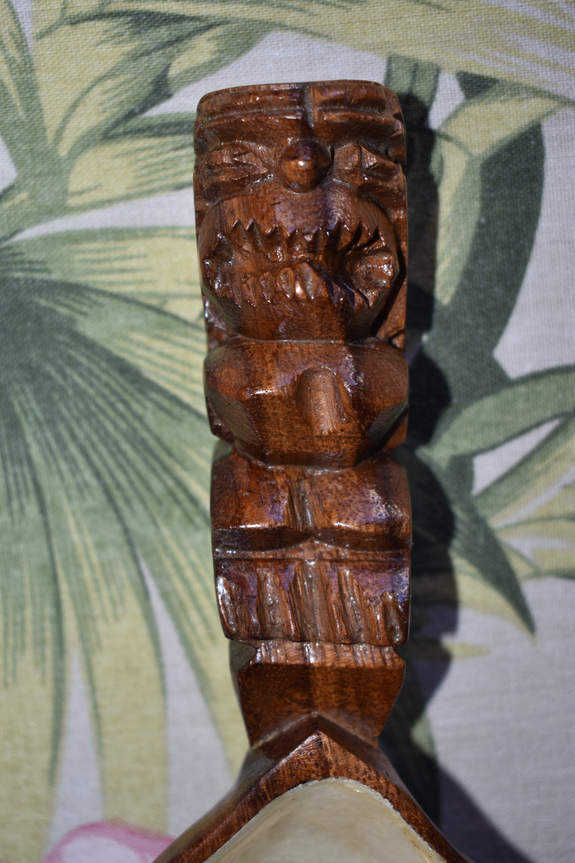 Vintage Monkey Pod Capiz Shell Tik God Wood Bowl Serving Dish | Etsy