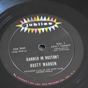 Vintage Rusty Warren Banned in Boston? 1963 Vinyl Record Jubilee JGM ...