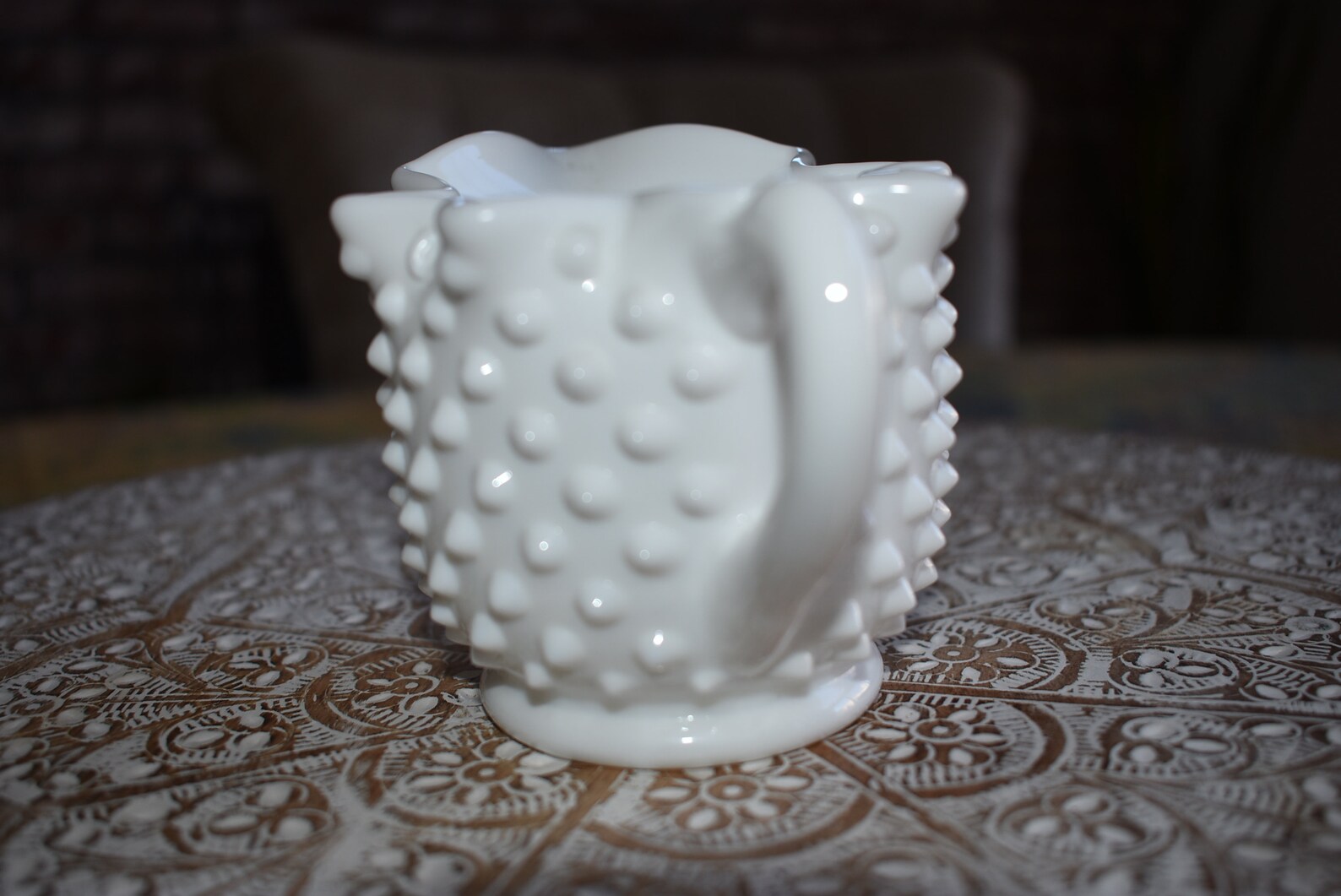 Vintage Milk Glass Hobnail White Star Shaped Creamer by - Etsy