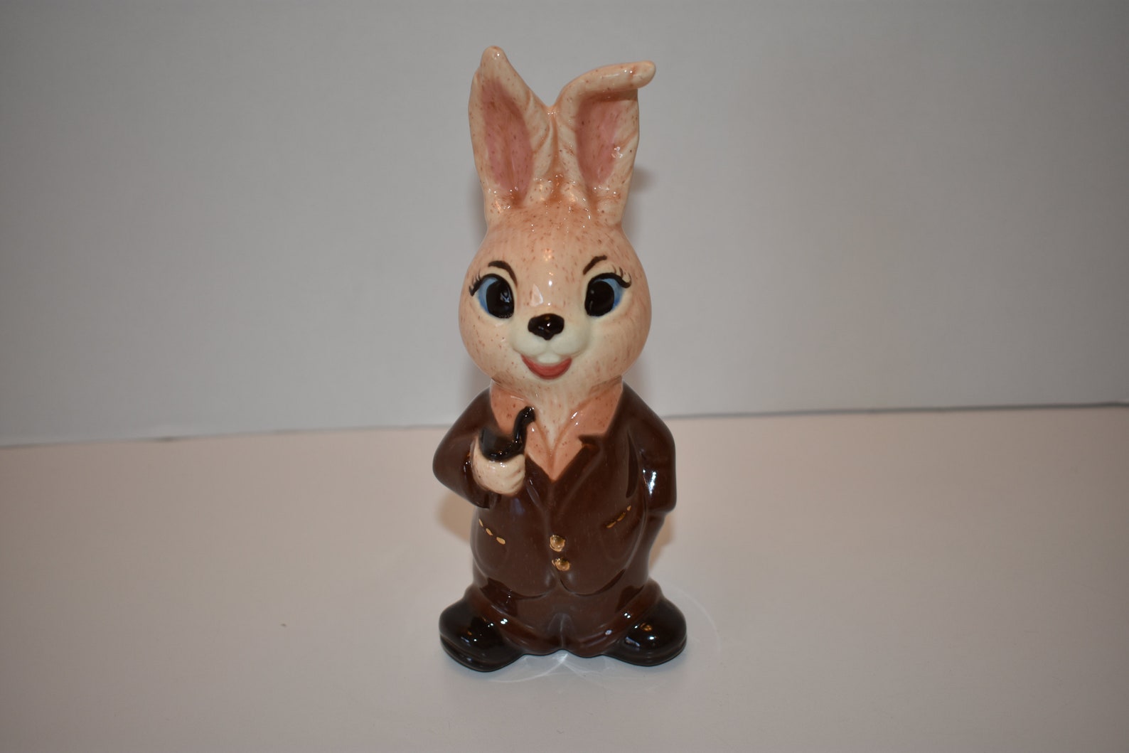 Vintage 1970's Handmade Hand Painted Father Bunny Ceramic Figurine ...