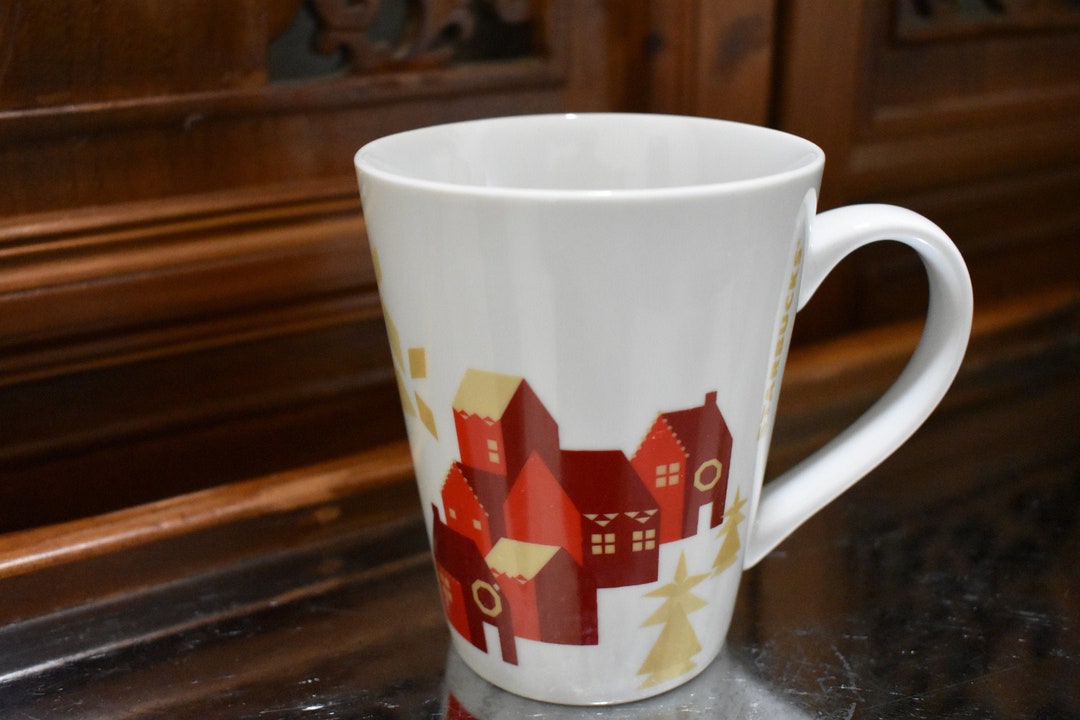 Starbucks Christmas Holiday White Red House Coffee Tea Mug Cup ...