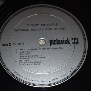 Vintage Original Hawaiian Vinyl Record Album Johnny Pineapple & His ...