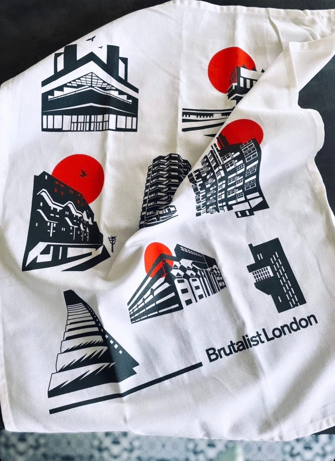 London Tea Towels. Brutalist London, Screen Printed, Cotton. 50 X 70cm ...