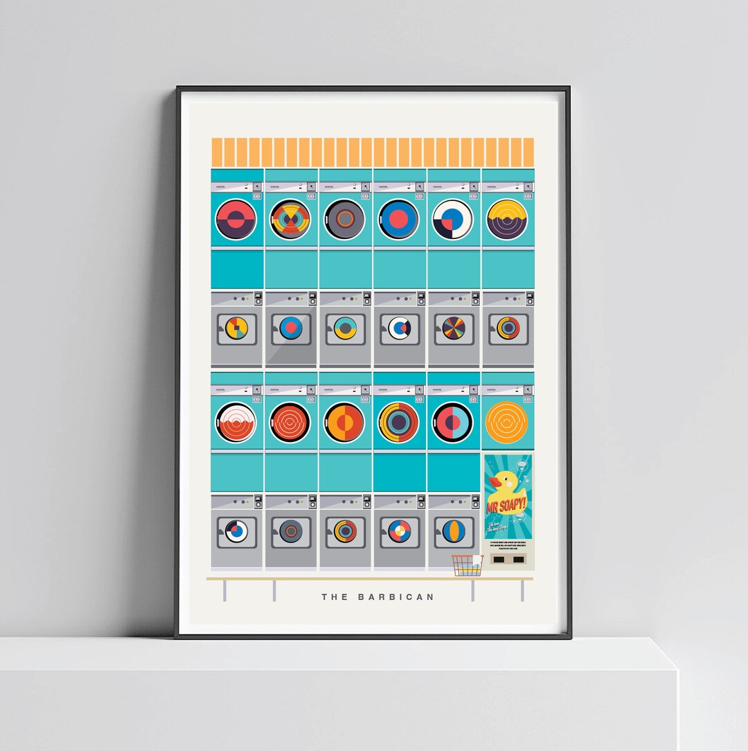The Barbican Launderette Art Print, Barbican Poster, London Poster ...