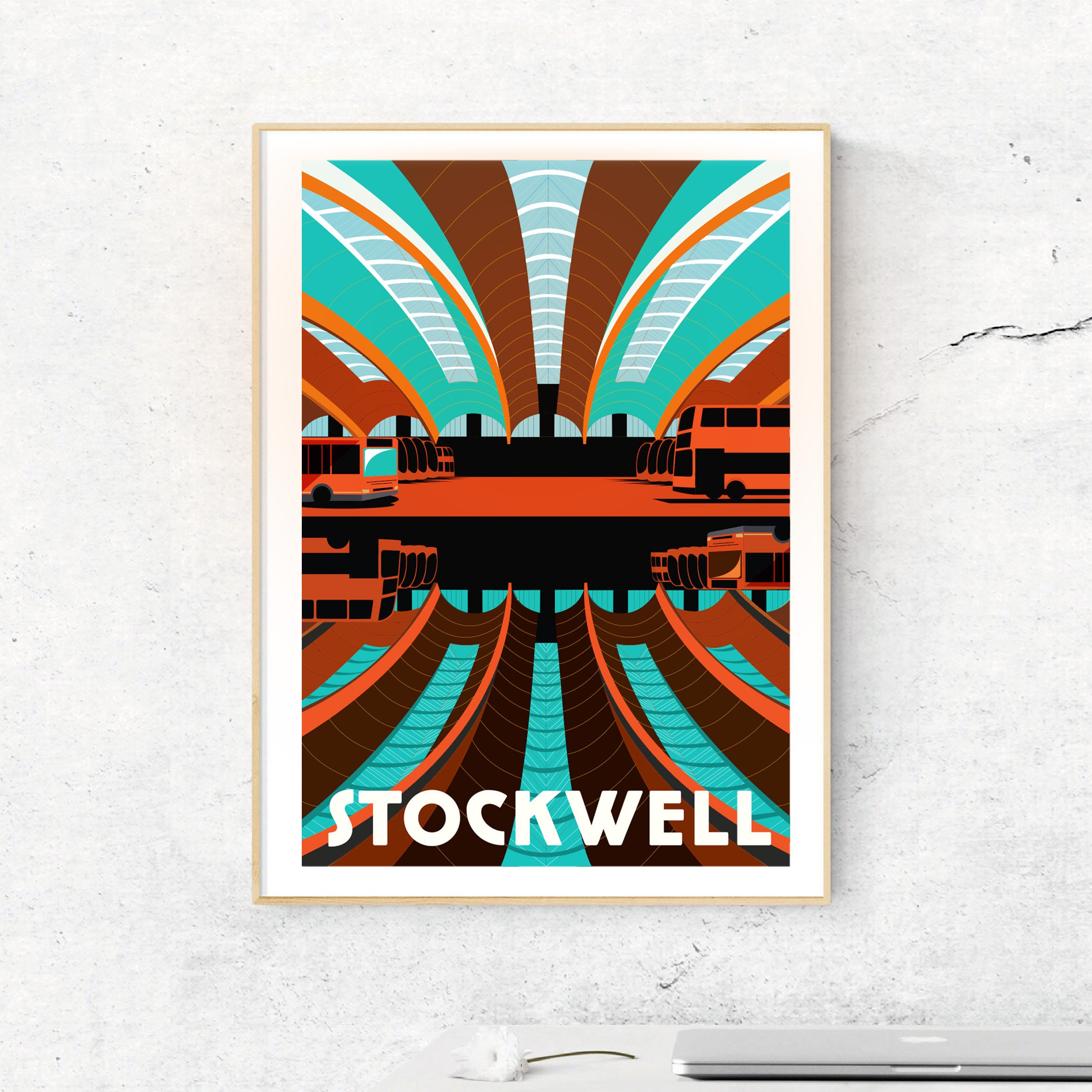Stockwell London Art Print of the Stockwell Bus Garage | Etsy