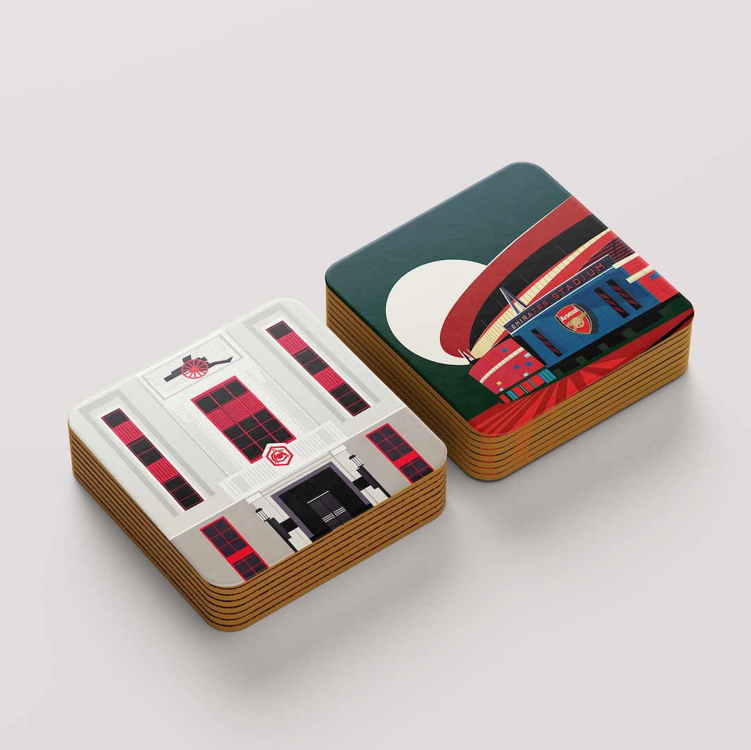 Arsenal Stadium Art Deco Coasters, Gifts for Gunners, Highbury and ...
