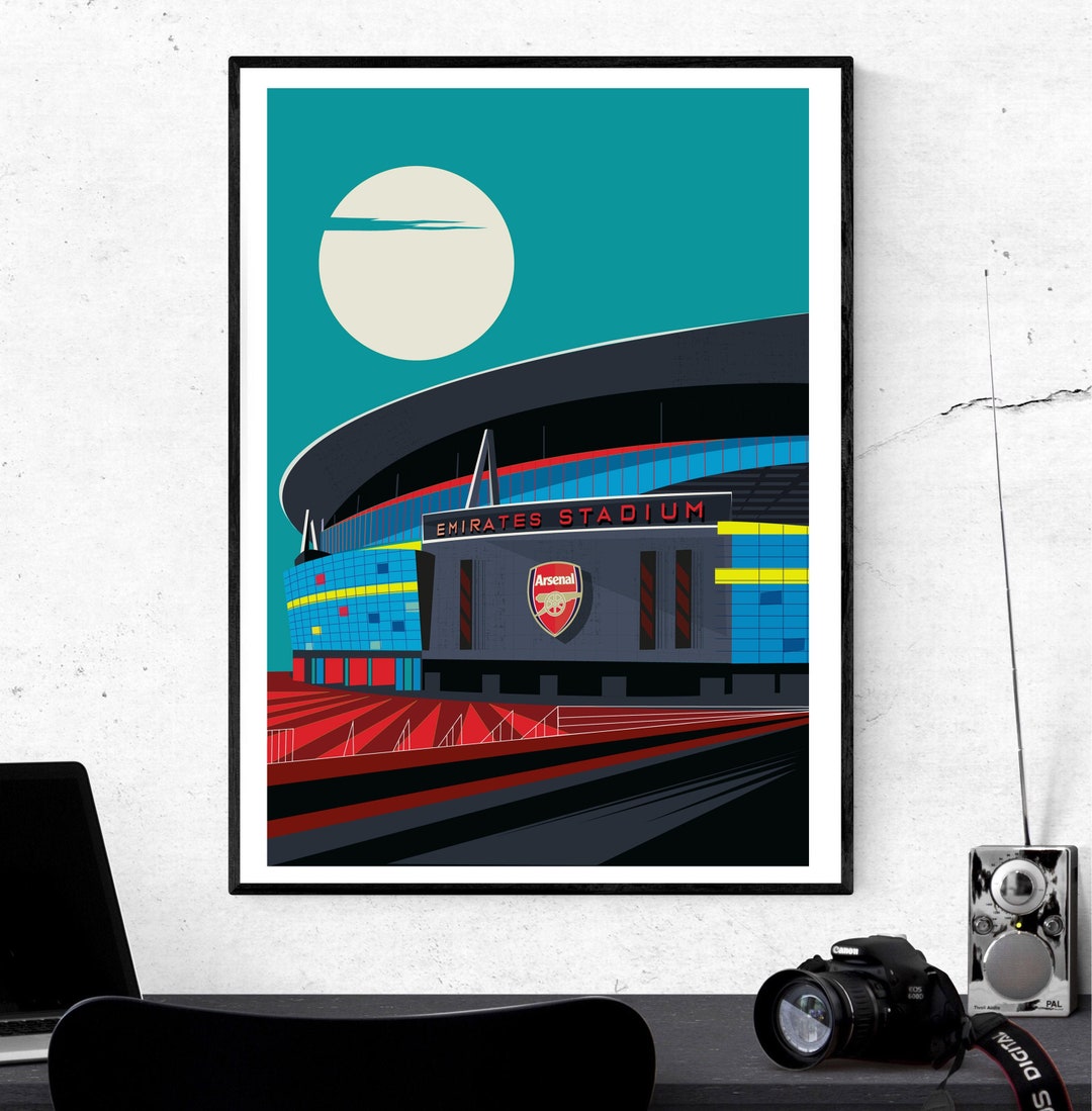 Arsenal FC Emirates Stadium Print. Arsenal Under the Moon, Arsenal FC ...