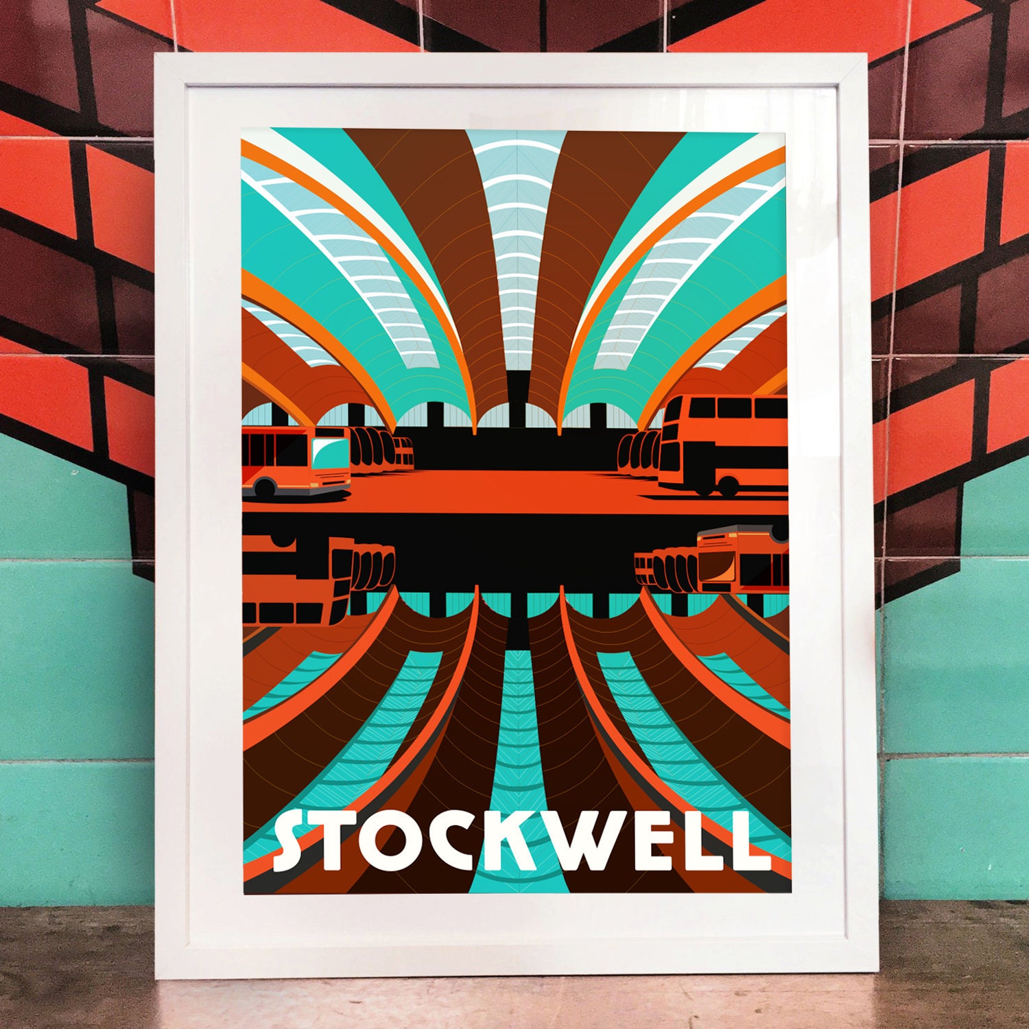 Stockwell London Art Print of the Stockwell Bus Garage - London ...