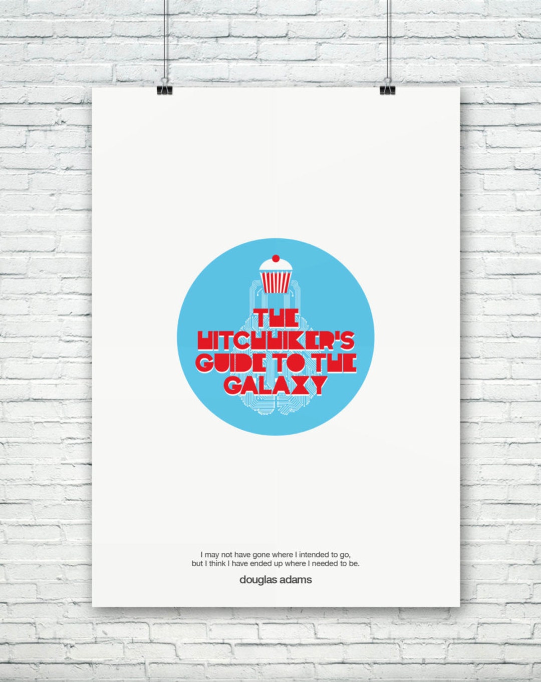 The Hitchhiker's Guide to the Galaxy Illustration Typography Poster ...