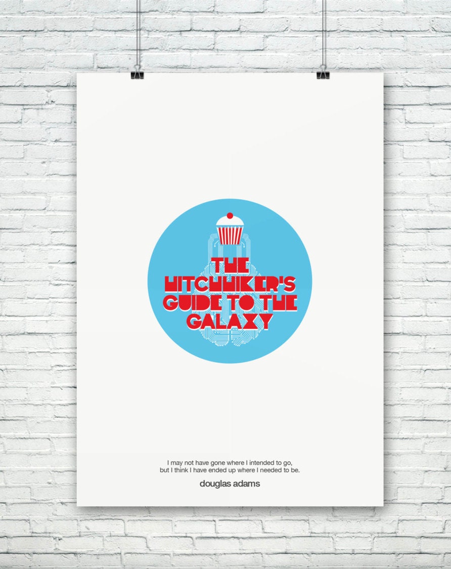 The Hitchhiker's Guide to the Galaxy Illustration | Etsy