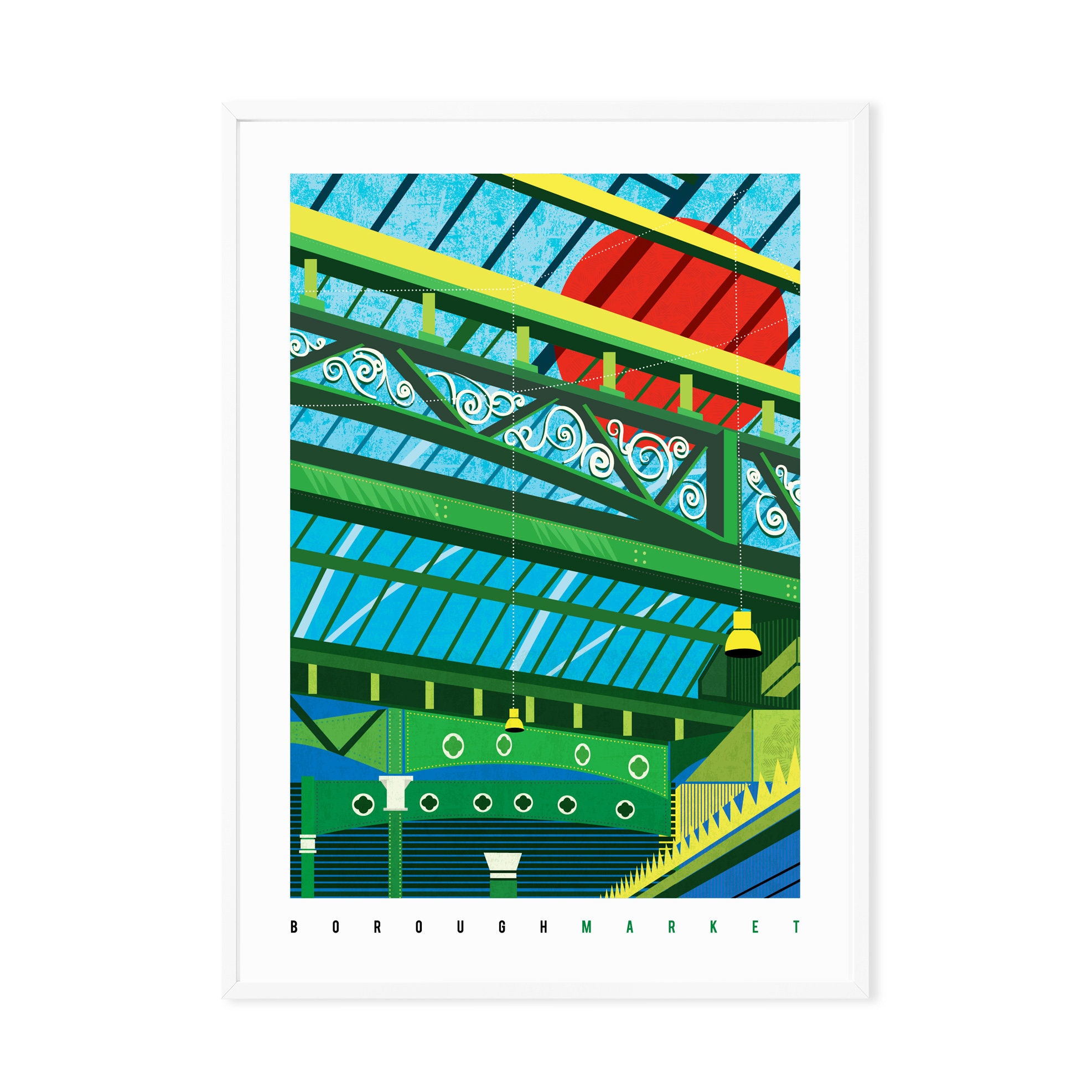 Borough Market London Print Layers and Lines. Illustrated | Etsy