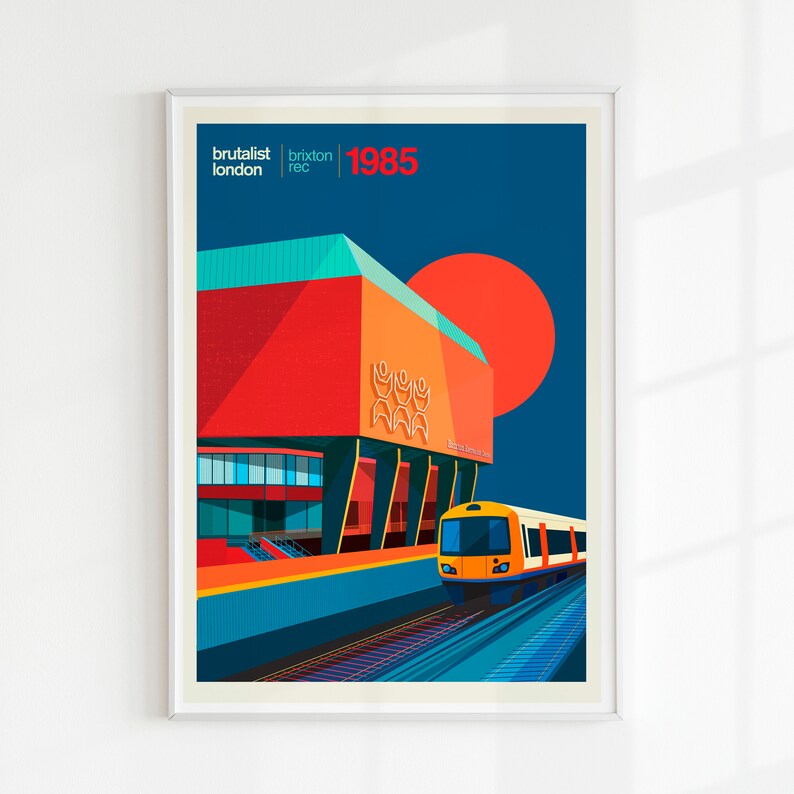 Brixton Rec London Art Print: Brutalist Architecture Illustrated Poster ...