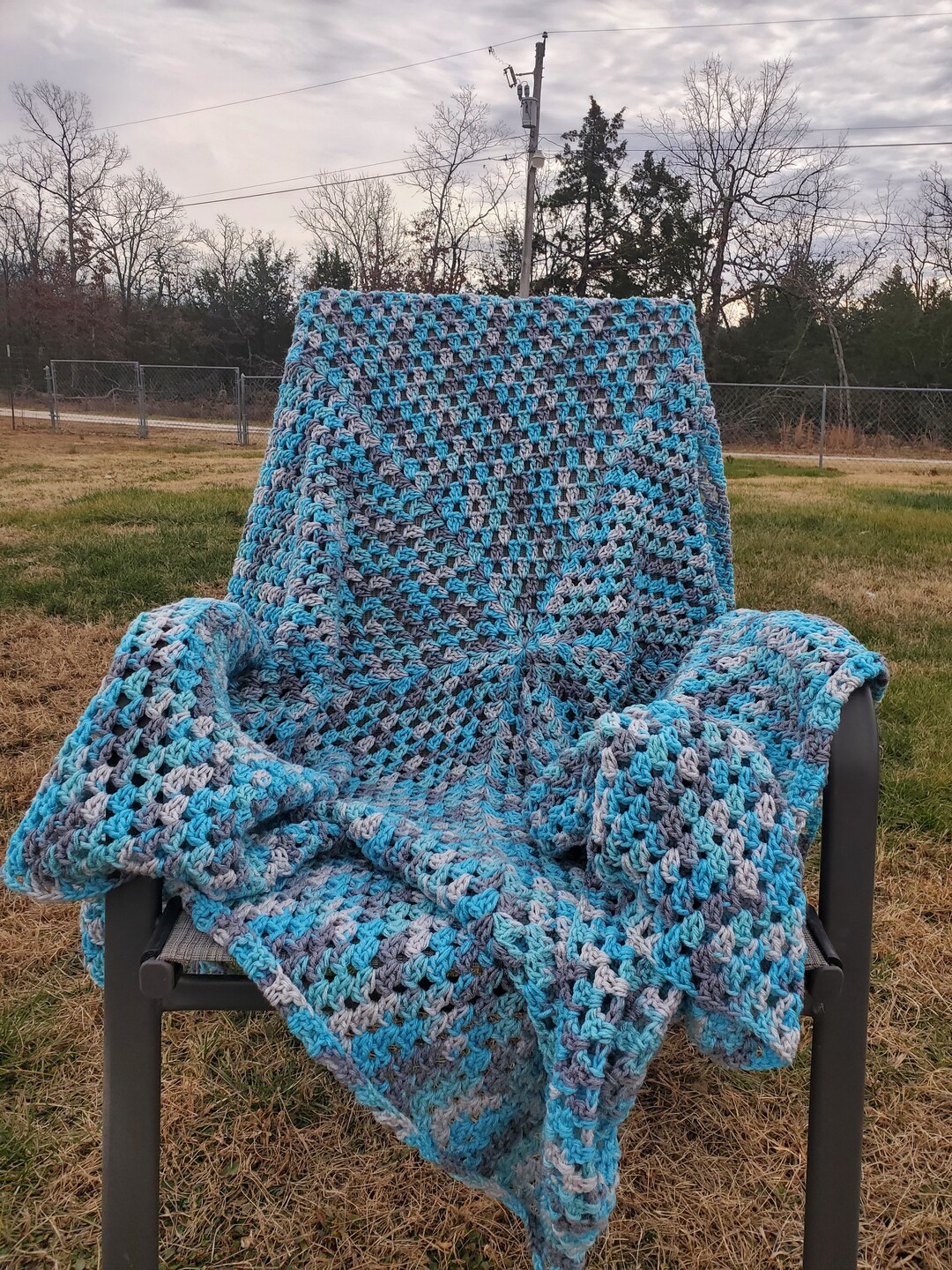 Crocheted Afghan With Winter Colors of Gray Silver and - Etsy