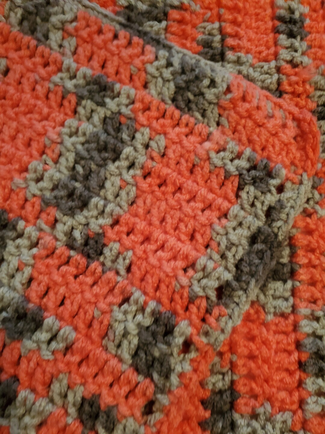 Pink, Gray Afghan- Girls Crochet Afghan Bedding-papaya, Gray Throw - Etsy