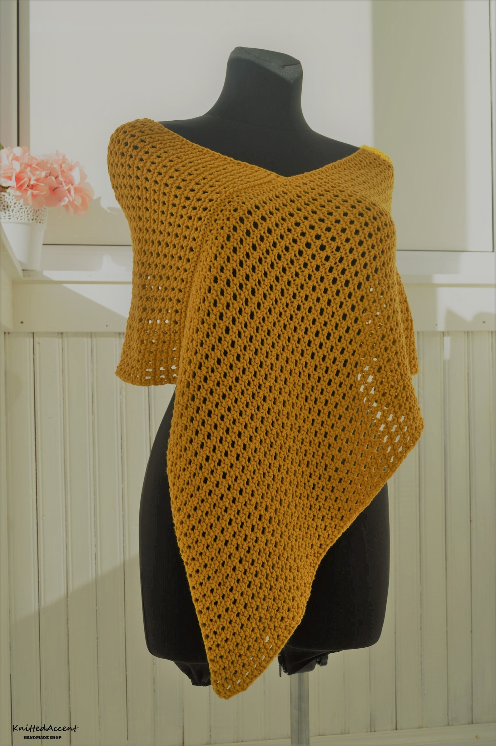 Pattern-knitted Summer Poncho. PDF File. Written Instructions. - Etsy