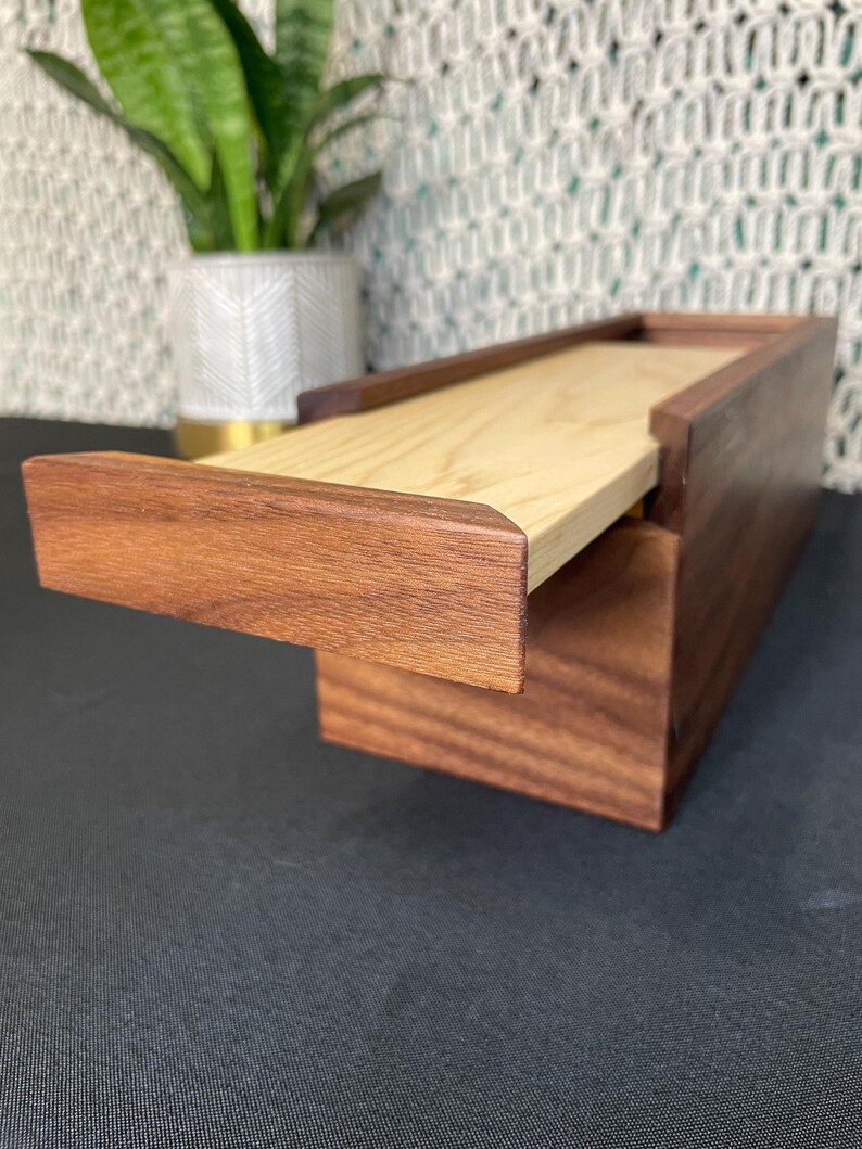Wooden Sliding Top Box - Etsy