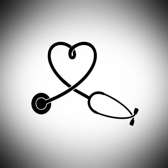 Stethoscope Heart Decal | Etsy
