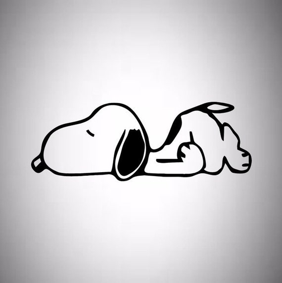 Lazy Snoopy Decal | Etsy