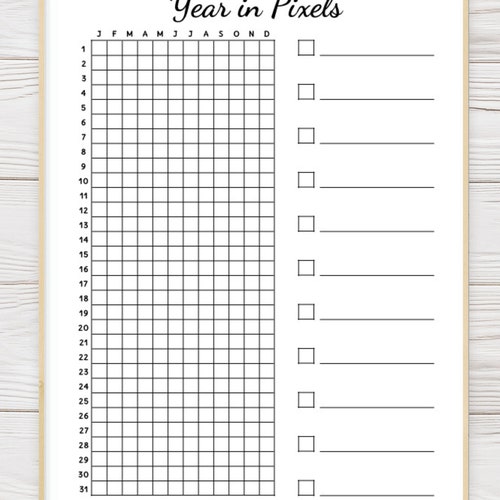 A Year in Pixels Printable Mood Tracker Bullet Journal - Etsy