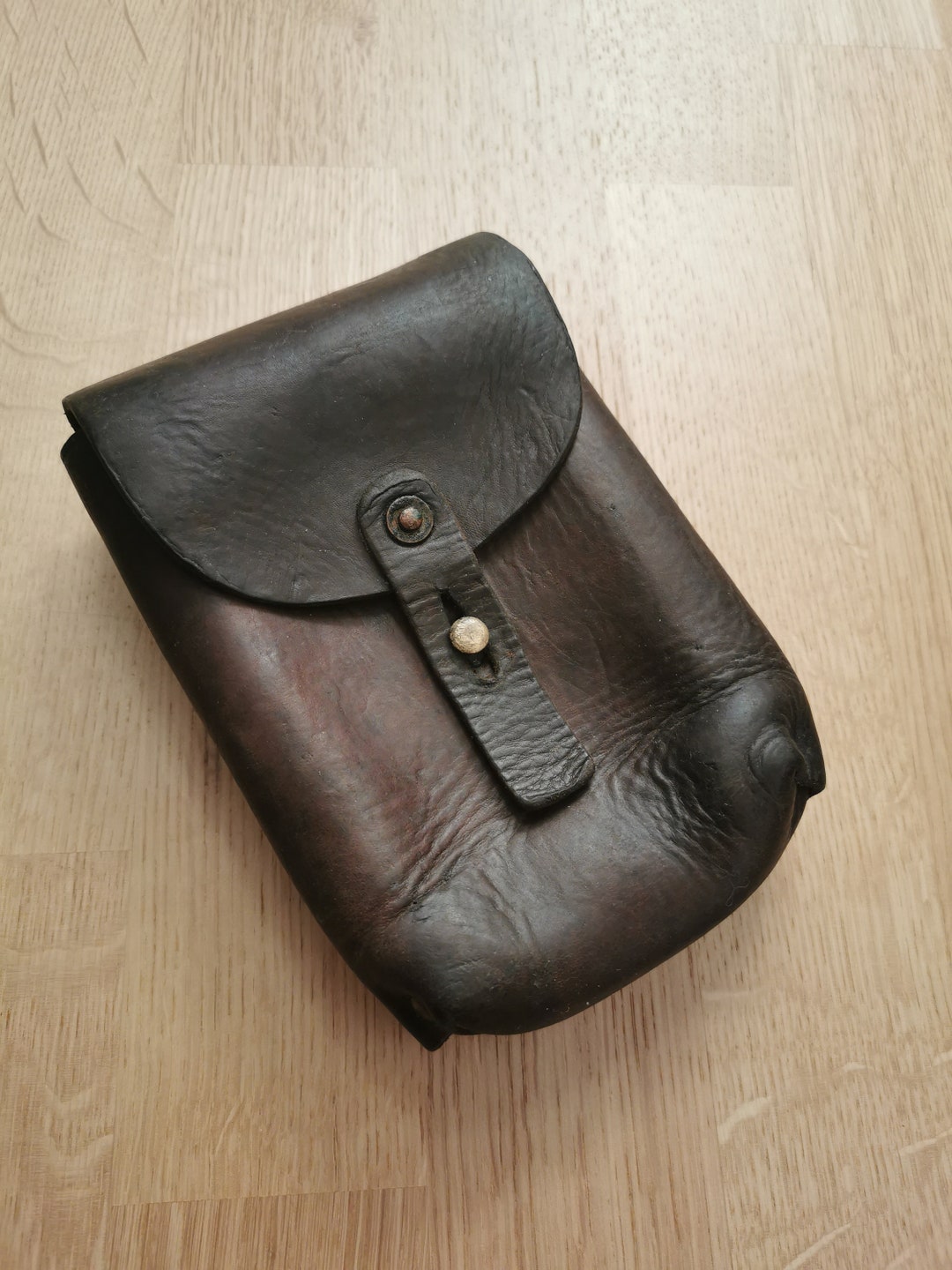 Vintage Swedish Military Leather KG Bag - 40s Brown Utility Pouch - Etsy