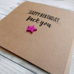 Handmade Funny Rude fck You Birthday Card - Etsy