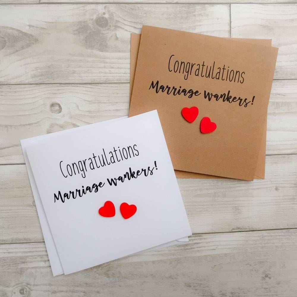 Handmade Funny Rude Wedding Card congratulations | Etsy UK